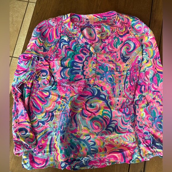 Lilly Pulitzer | Tops | Lilly Pulitzer Elsa Silk Top Xs Lilly Onyx ...